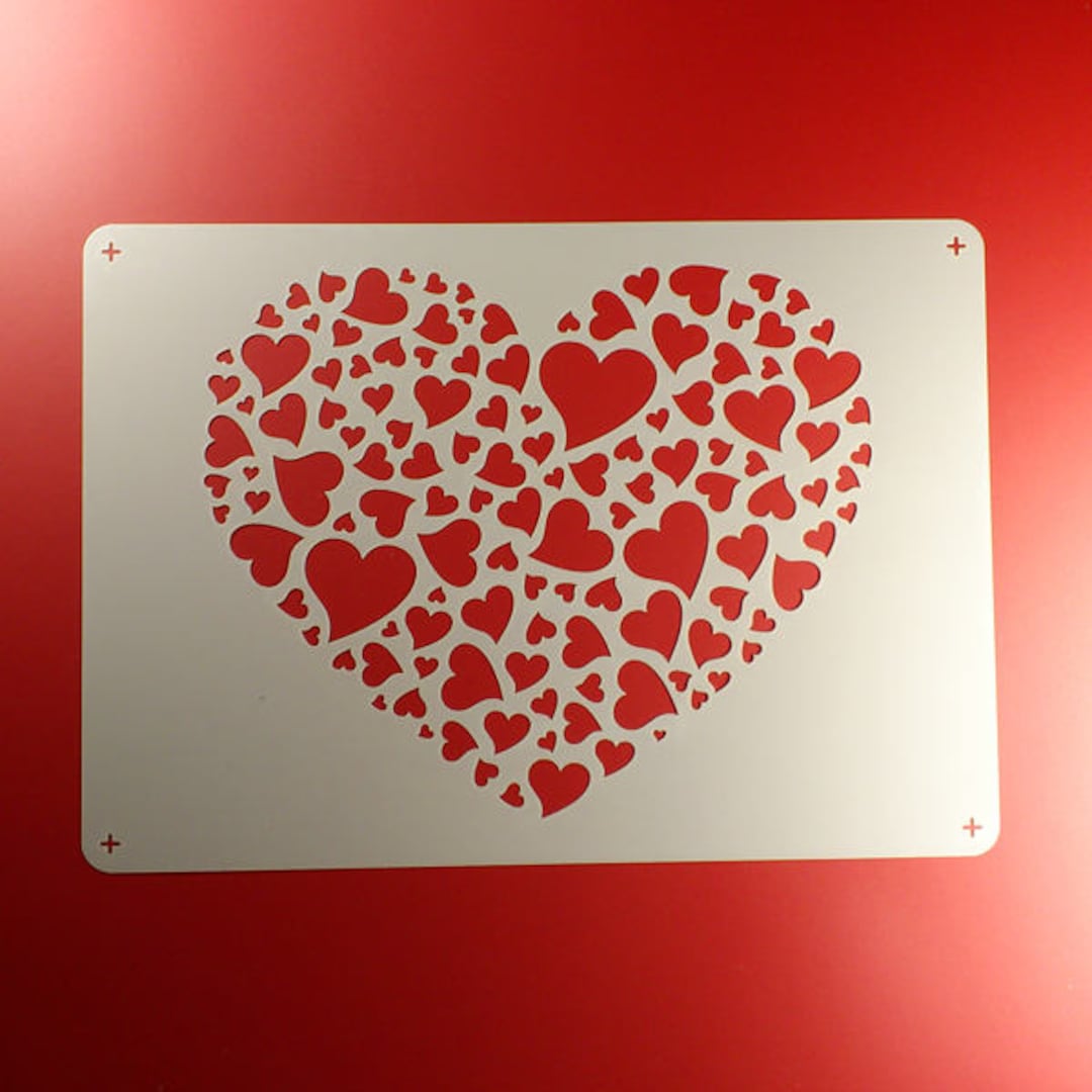 Stencil Heart Hearts Love Heart BE38 - Etsy