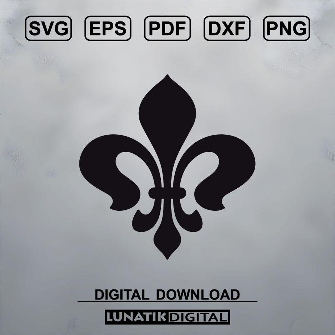 Fleur De Lys SVG French Lily Iris Plott Vector Dxf Eps Png Pdf File ...