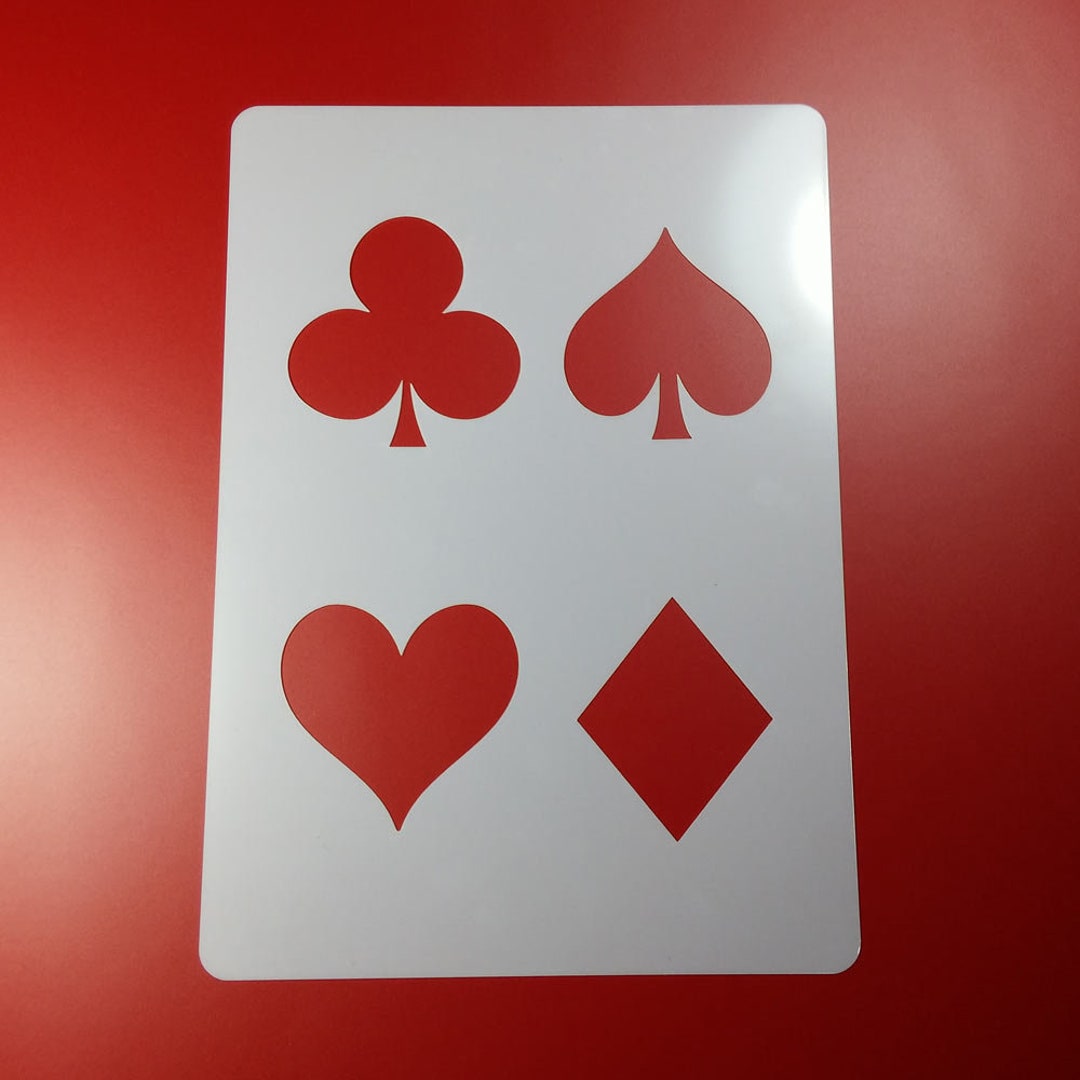 Stencil Cross Spades Heart Diamond Playing Card Colors BC07 - Etsy