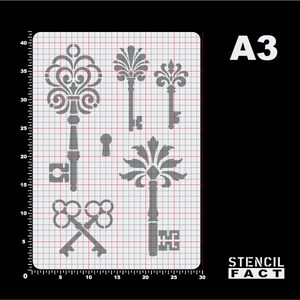 Stencil Key Victorian Key Skeleton Keyhole BA48 - Etsy