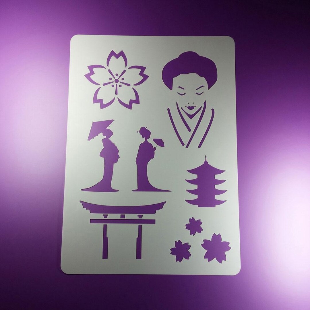 Stencil Japan Geisha Torii Asia Asia - BA72 - Etsy