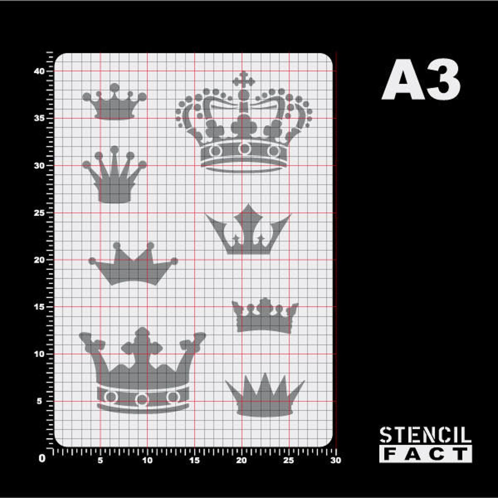 Stencil Crown 8 Crown Crown Motifs BA10 | Etsy