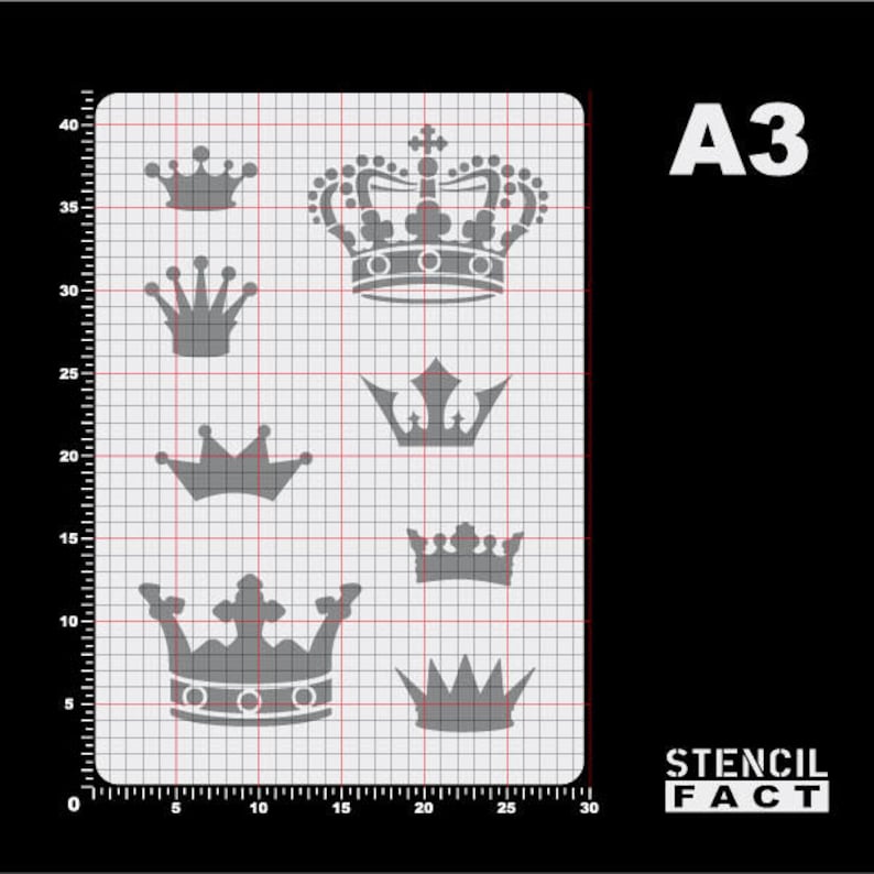 Stencil Crown 8 Crown Crown Motifs BA10 | Etsy