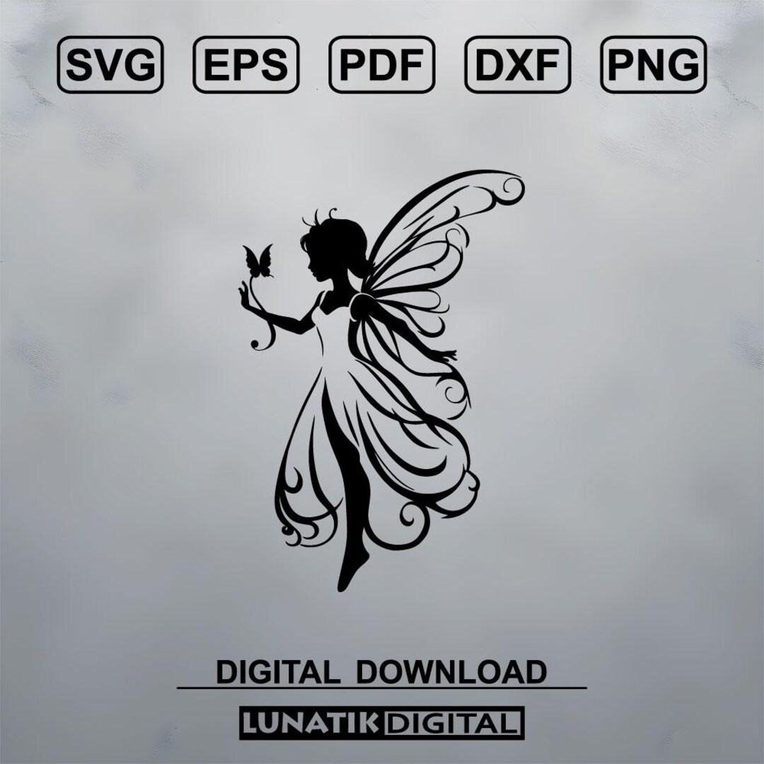 Butterfly Fairy SVG Fairy Tale Plott Vector Dxf Eps Png Pdf File ...