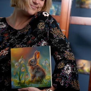 Spring Bunny Orginal Oil Painting - Etsy