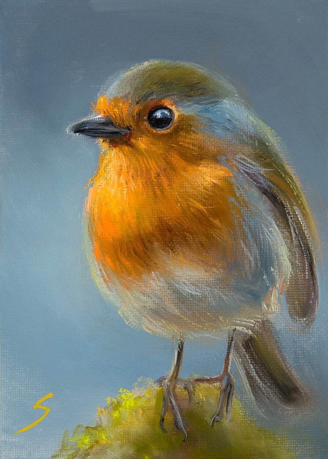 Robin Oil Painting Giclee Art Print - Etsy