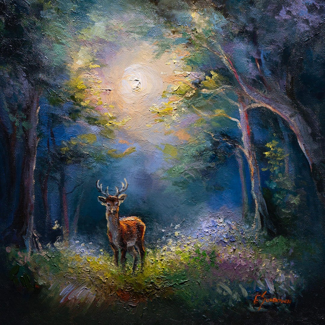 Stag/originaloil Painting - Etsy