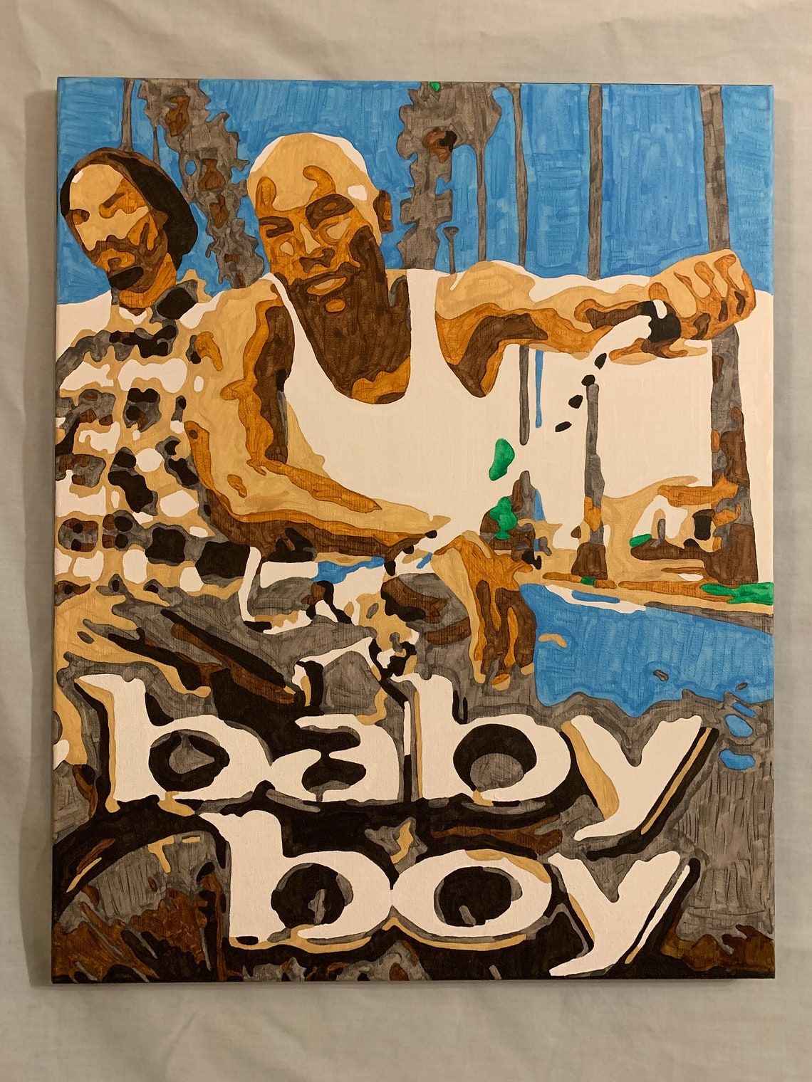Baby Boy Movie Poster Acrylic ORIGINAL Painting Canvas 20 X 16 - Etsy