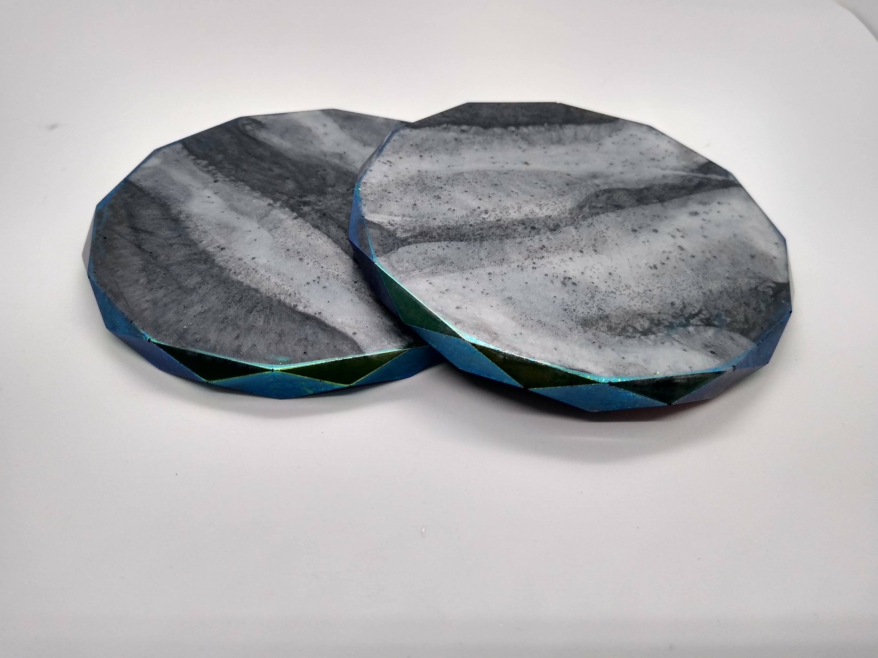 Handmade Crystal/faceted Edge, Faux Stone Resin Coasters - Etsy Canada