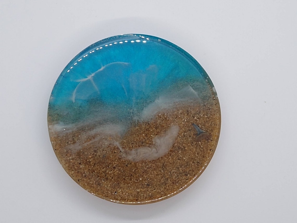 Beach Style Resin Coaster Set - Etsy