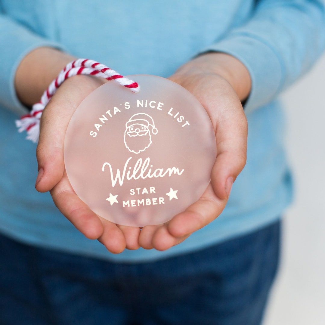 Santa Nice List Ornament, Xmas Decoration, Christmas Bauble, Good or ...
