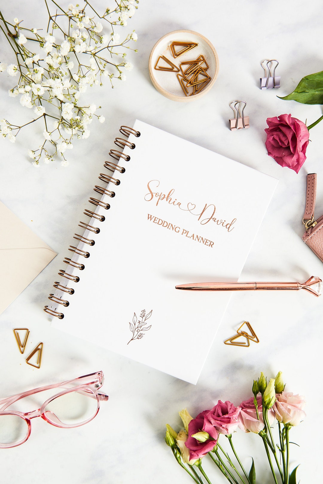 Personalised Wedding Planner Notebook Engagement Gift | Hardcover Plain ...