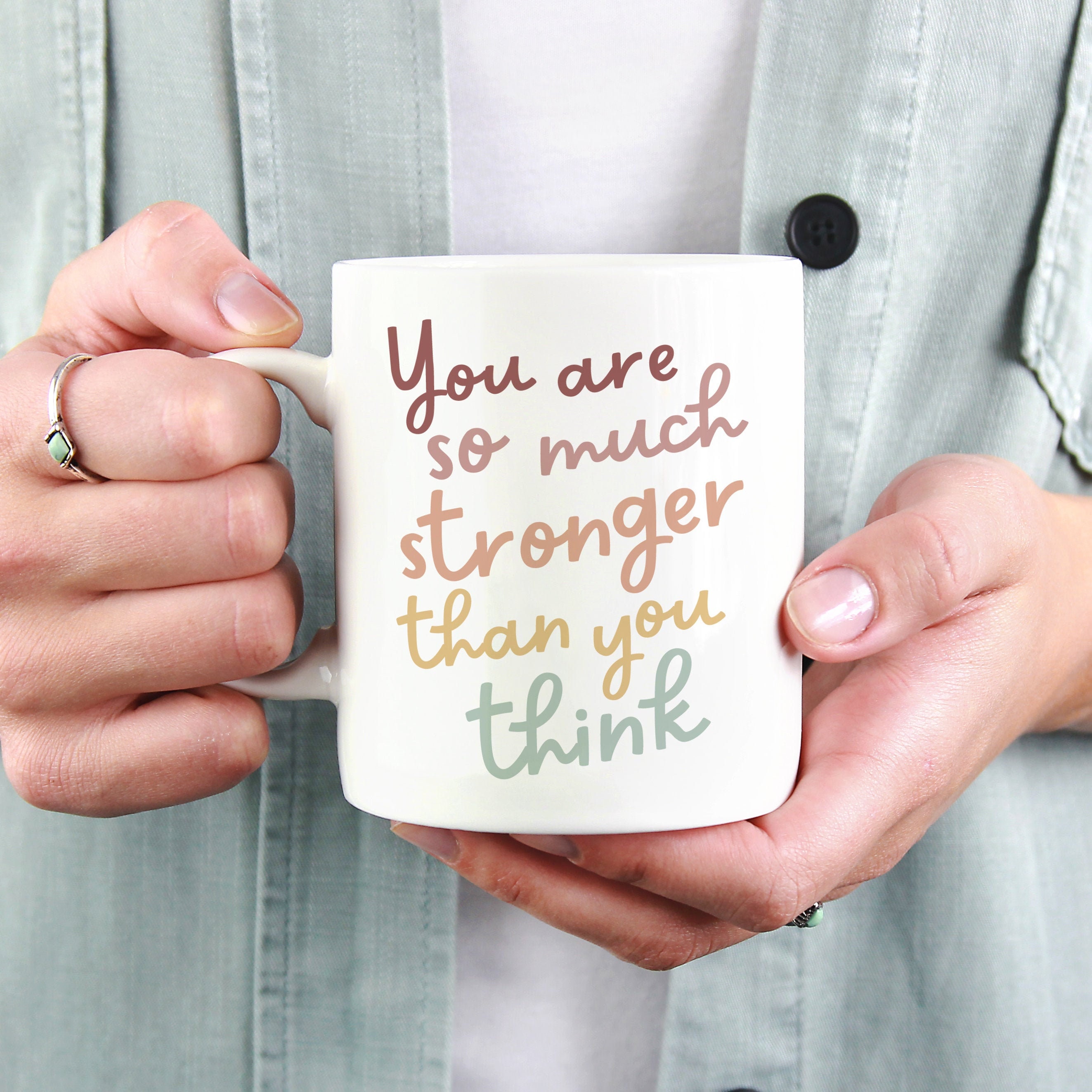 Stronger Than You Think Mug Stay Positive Mug Positive | Etsy