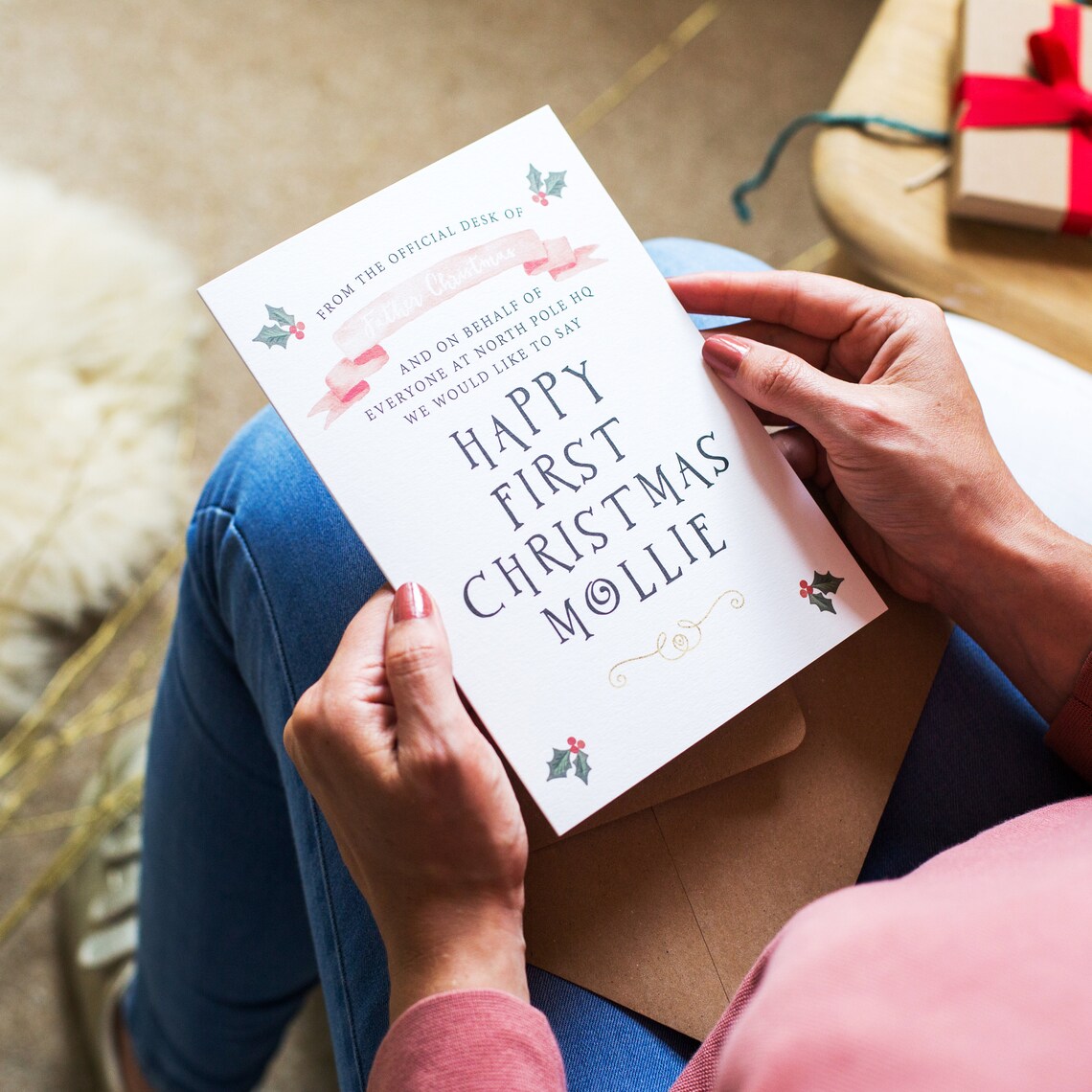 Baby First Christmas Card Letter From Santa Baby Christmas - Etsy