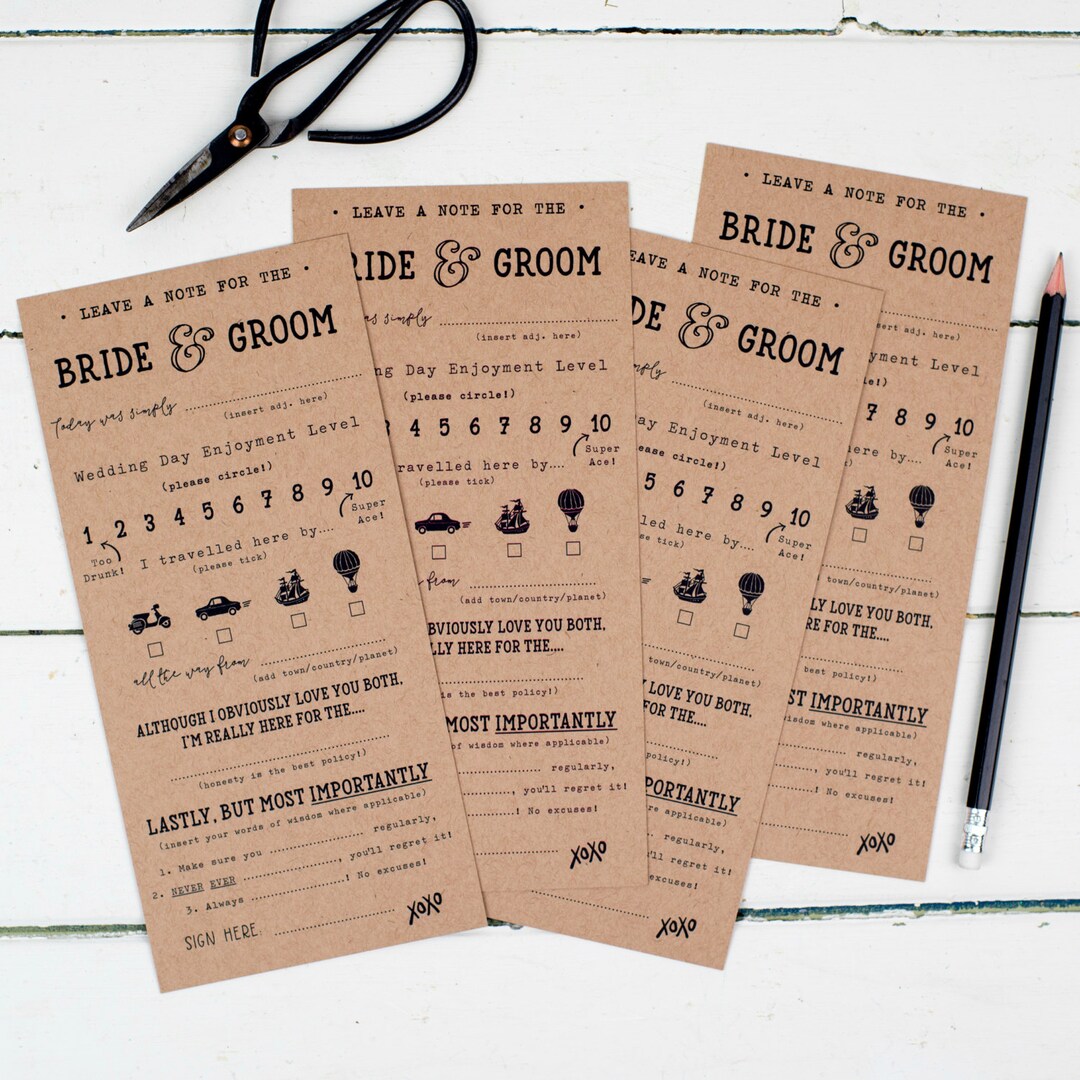Funny Wedding Bride and Groom Score Cards, Mr and Mrs Advice, Wedding ...