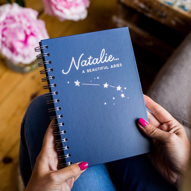 Personalised Star Sign Notebook Astrology Gift Gold Foil | Etsy