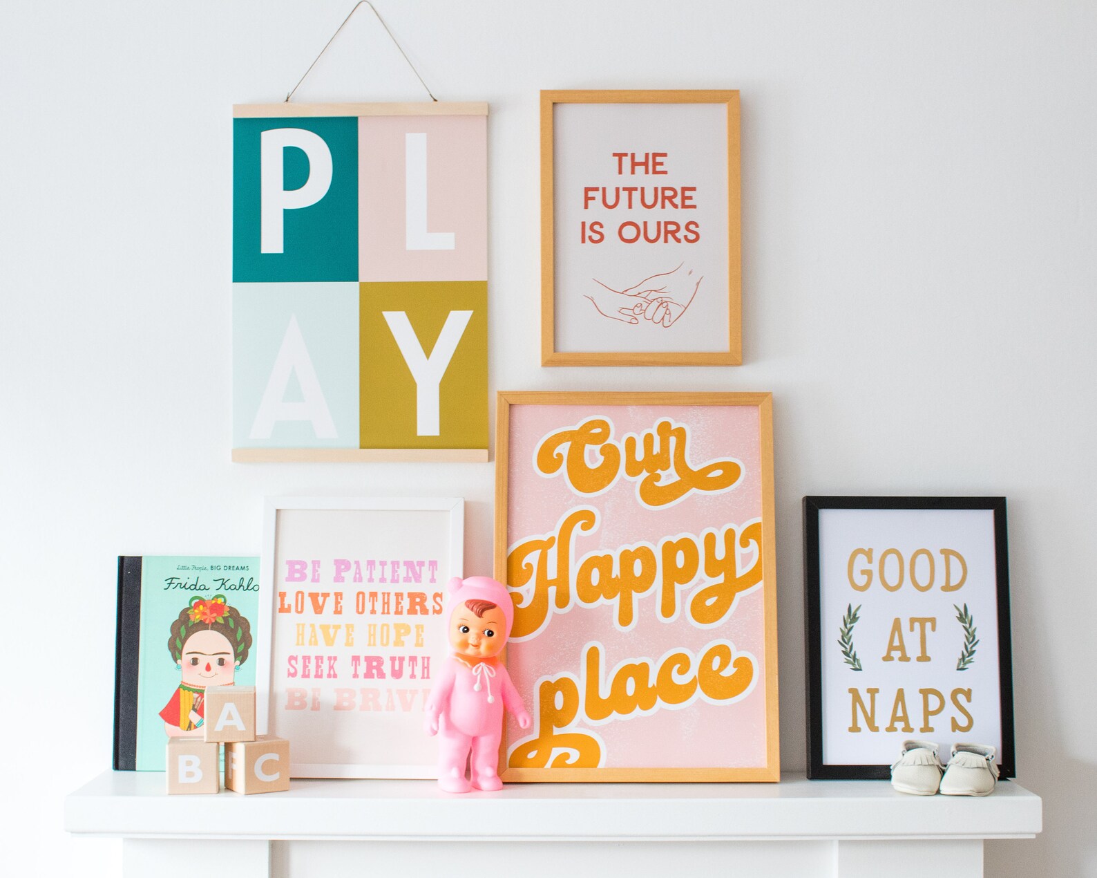 Happy Wall Art Colourful Wall Art Retro Nursery Prints Baby - Etsy