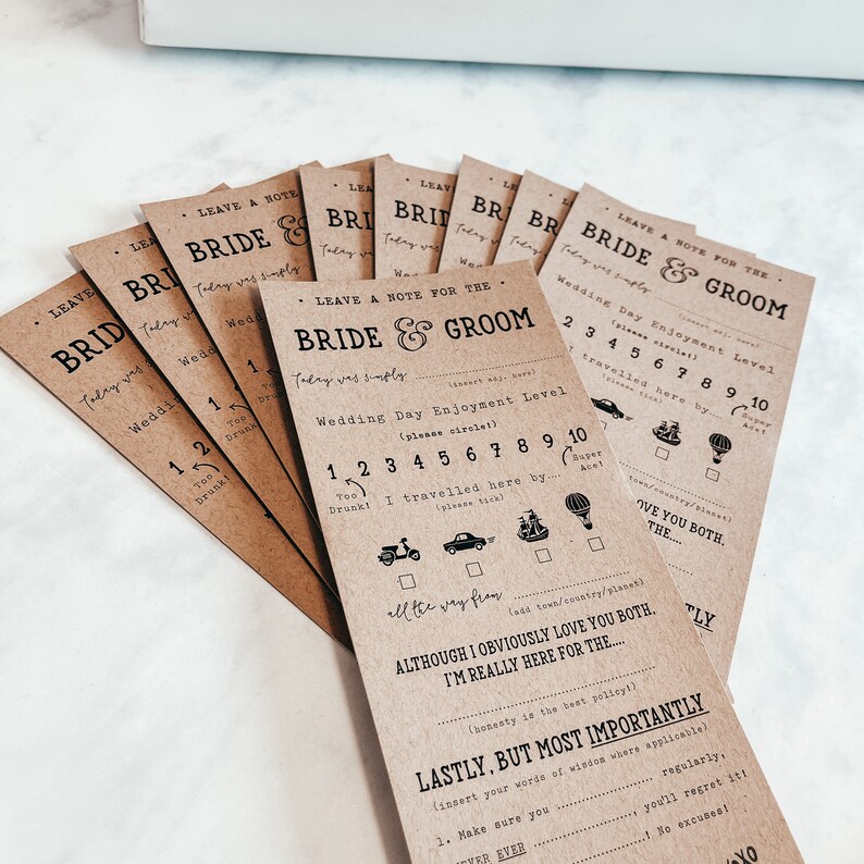 Funny Wedding Bride and Groom Score Cards Mr and Mrs Advice - Etsy