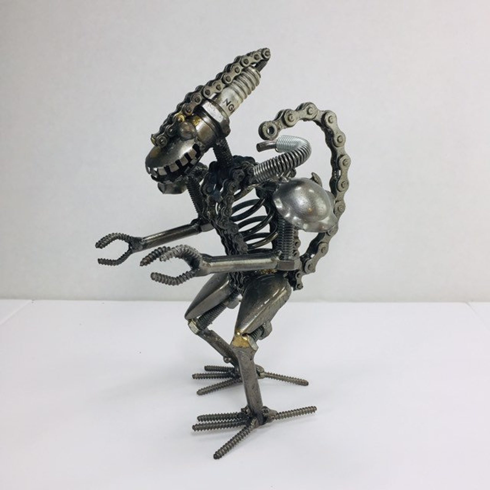 Eco-Art Alien Monster Robot Sculpture Recycled Scrap Metal | Etsy