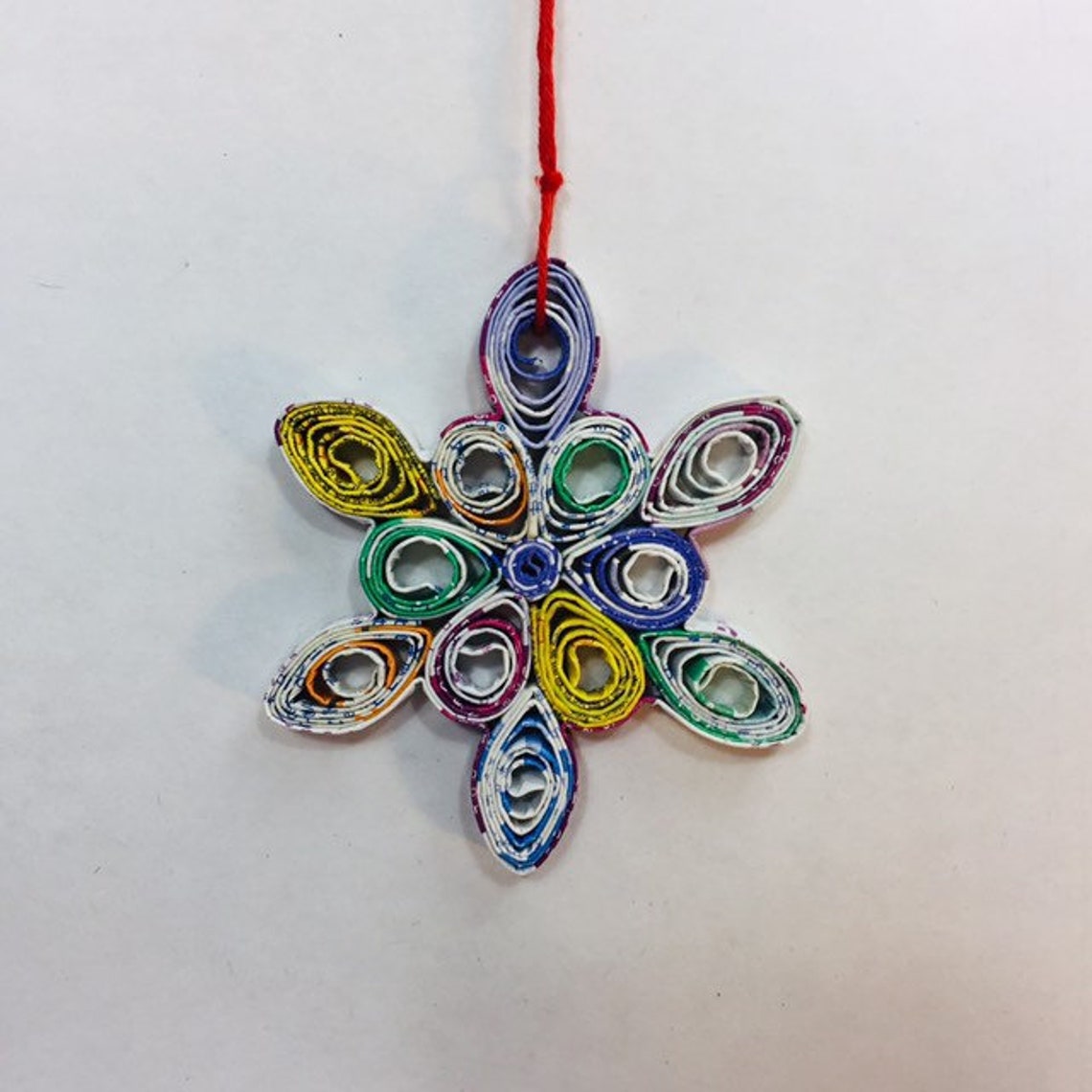 Quilled Paper 'swirl' Snowflake Ornament Christmas Collectible Gift ...