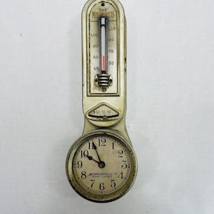 Steampunk Antique Thermostat, Vintage Clock Thermometer, Minneapolis ...