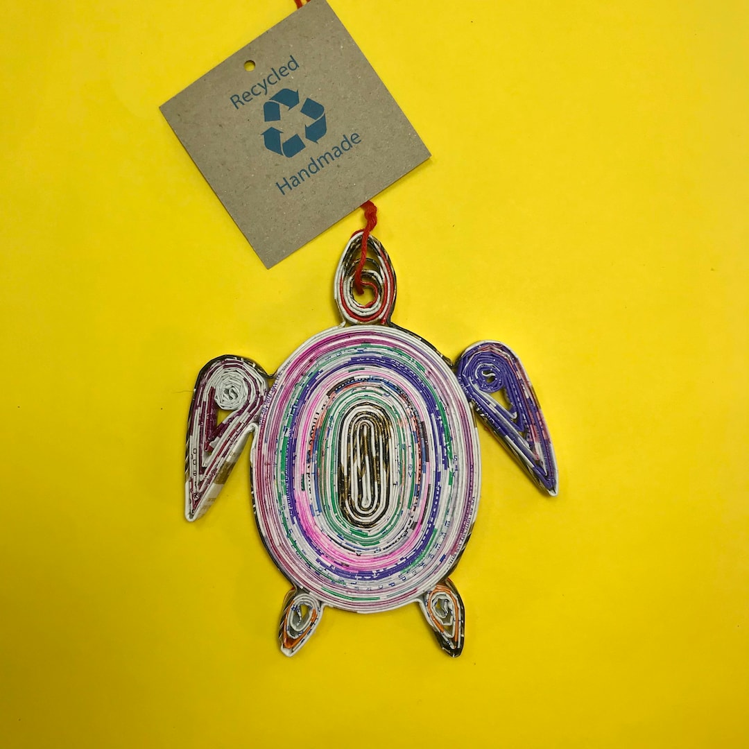 Eco-art Turtle Ornament, Quilled Paper Christmas Decor, Tortoise ...