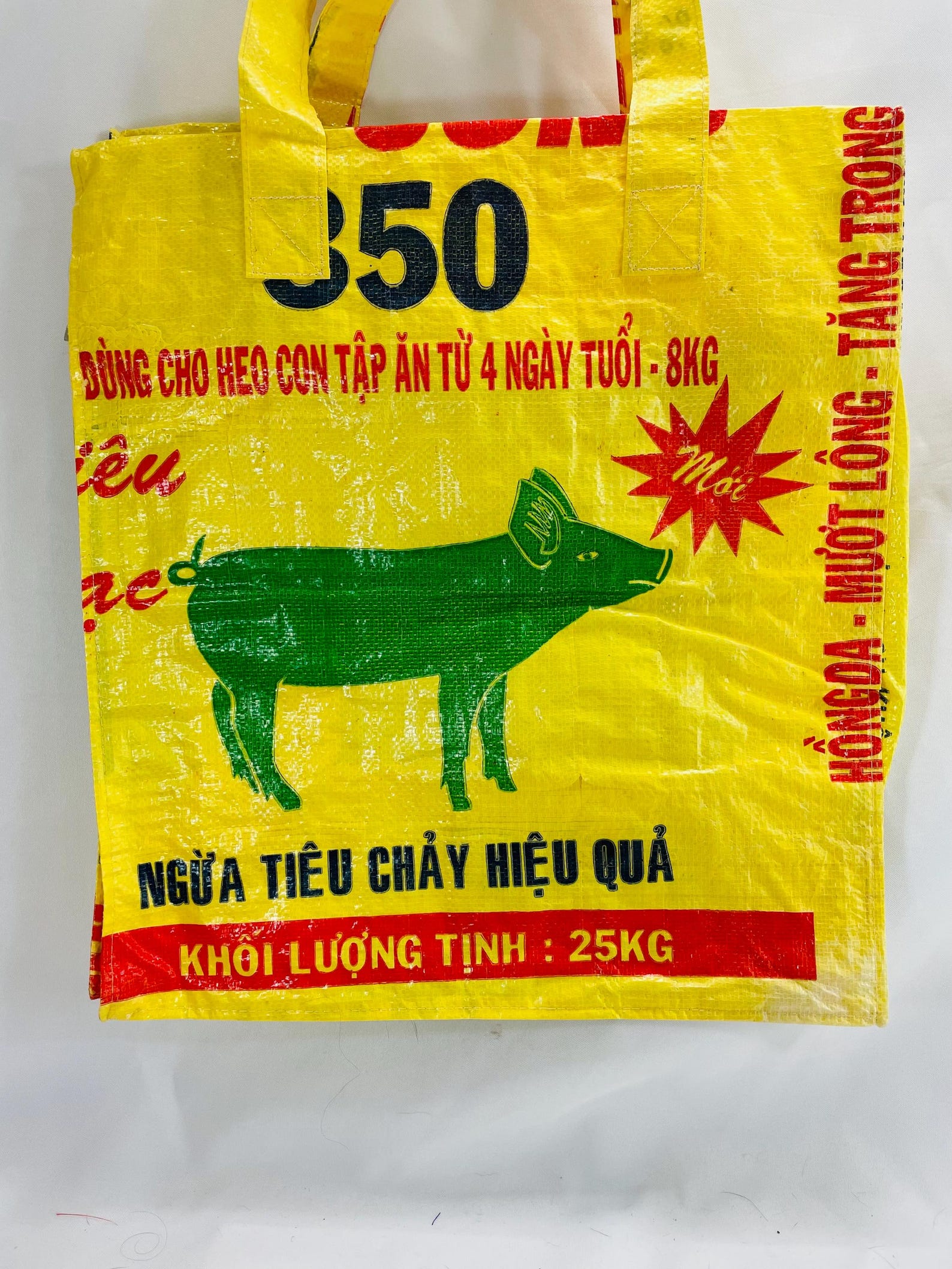 Eco-art Tote Cube, Fish/pig Large Recycled Plastic Rice Bag, Upcycled ...