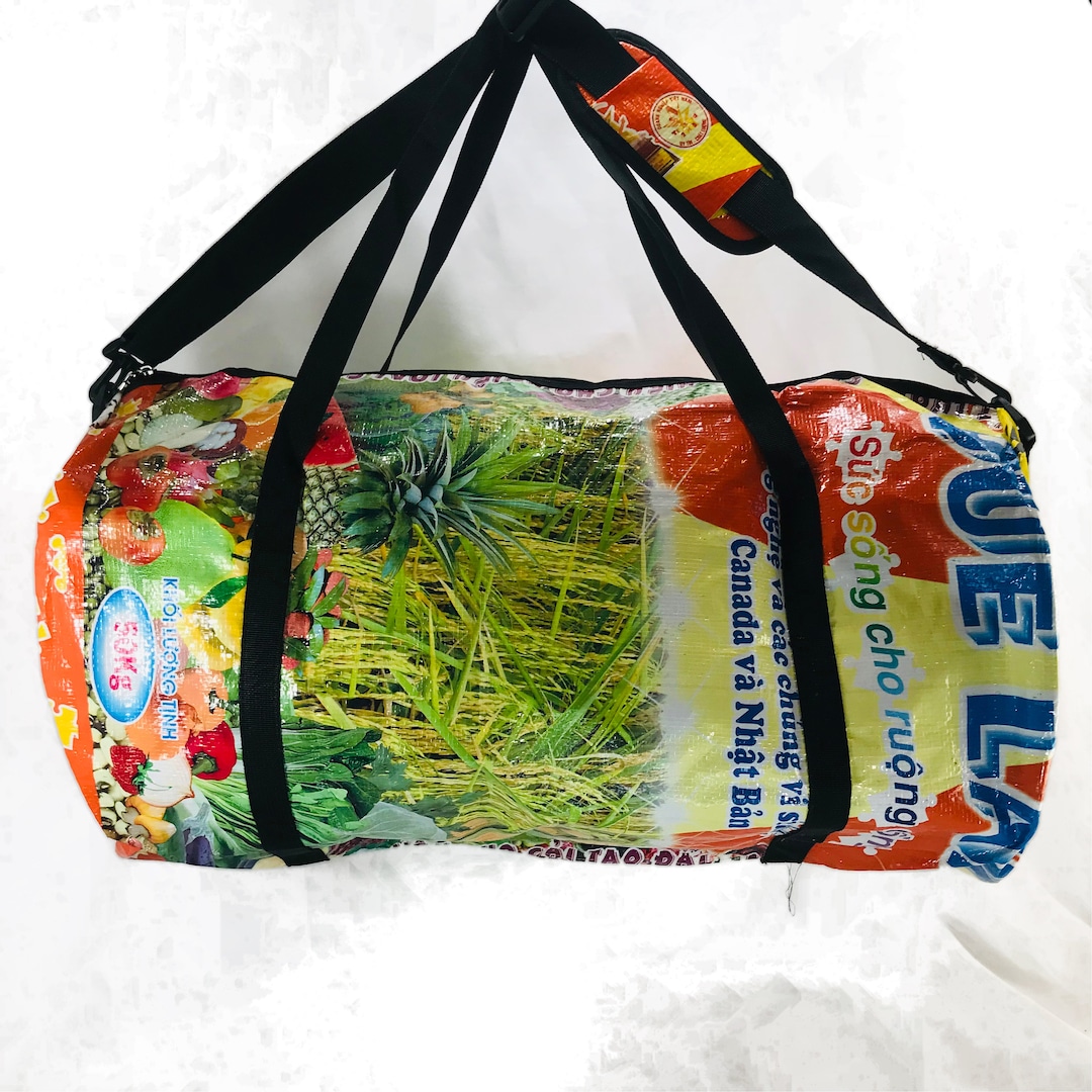 Eco-art Recycled Plastic Large Duffel Bag, 'fruit & Veggie' Upcycled ...