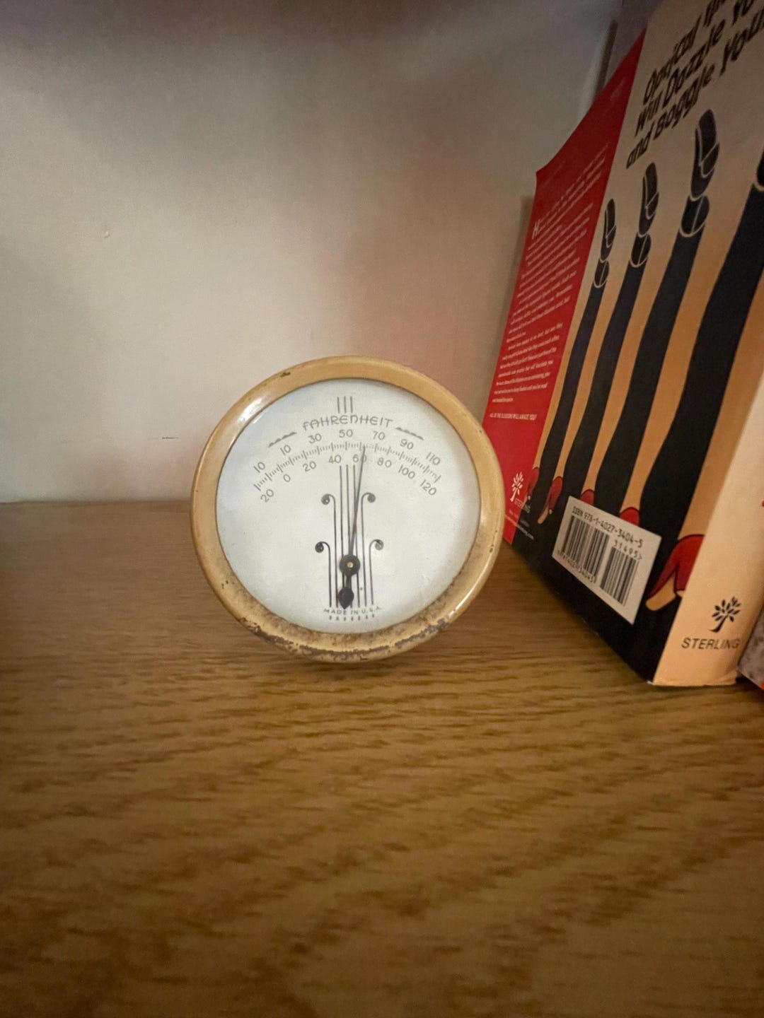 Steampunk Vintage Art Deco Metal Thermometer, Working, 1930s Antique ...
