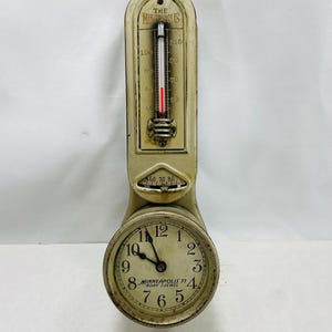 Steampunk Antique Thermostat, Vintage Clock Thermometer, Minneapolis ...