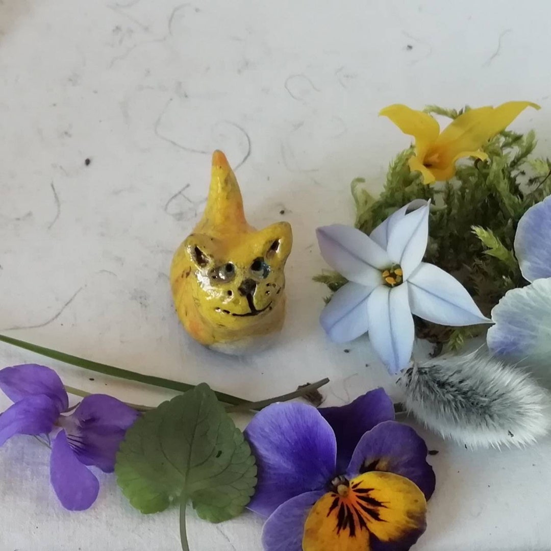 Pretty Little Kitty Kitten. Ceramic/ Raku Miniature Cat - Etsy