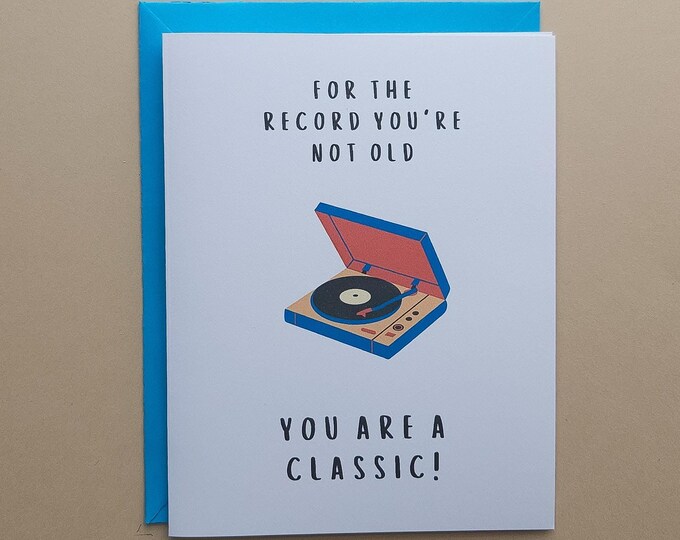 Funny Vintage Record Birthday Card: "you Are a Classic" Pun - Etsy