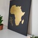 African Map Canvas Art Gold African Map Wall Decor African - Etsy