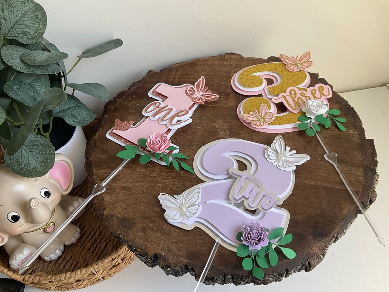 Personalized Age Number Birthday Topper 3D Flower Cake - Etsy