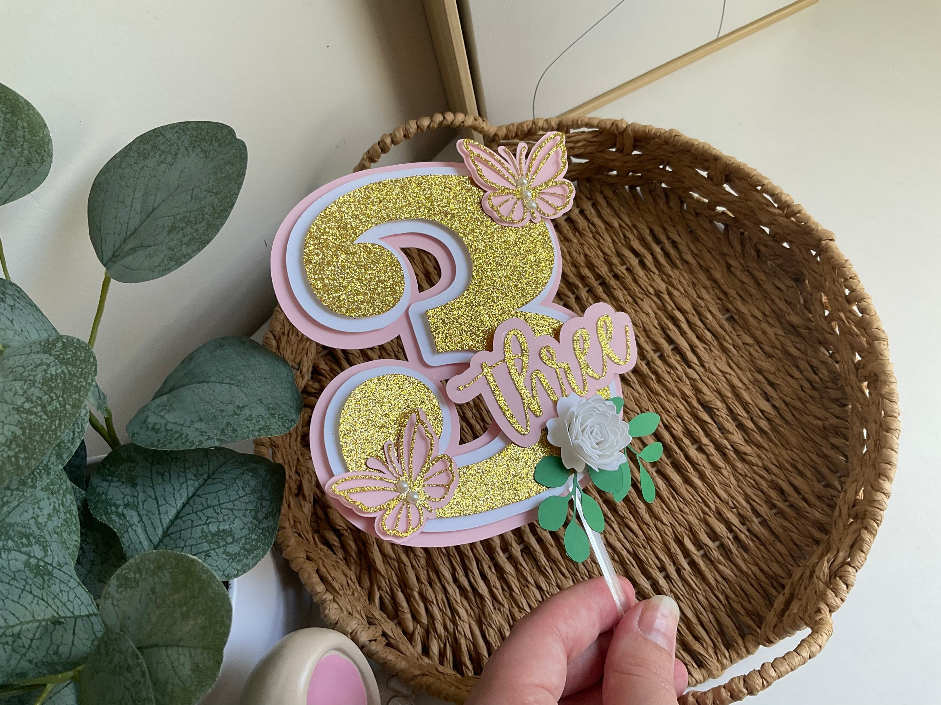 Personalized Age Number Birthday Topper 3D Flower Cake - Etsy