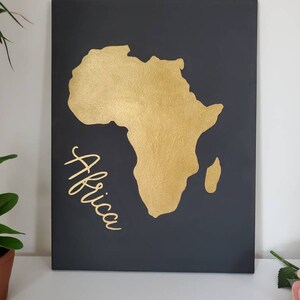 African Map Canvas Art Gold African Map Wall Decor African - Etsy