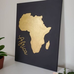 African Map Canvas Art Gold African Map Wall Decor African - Etsy