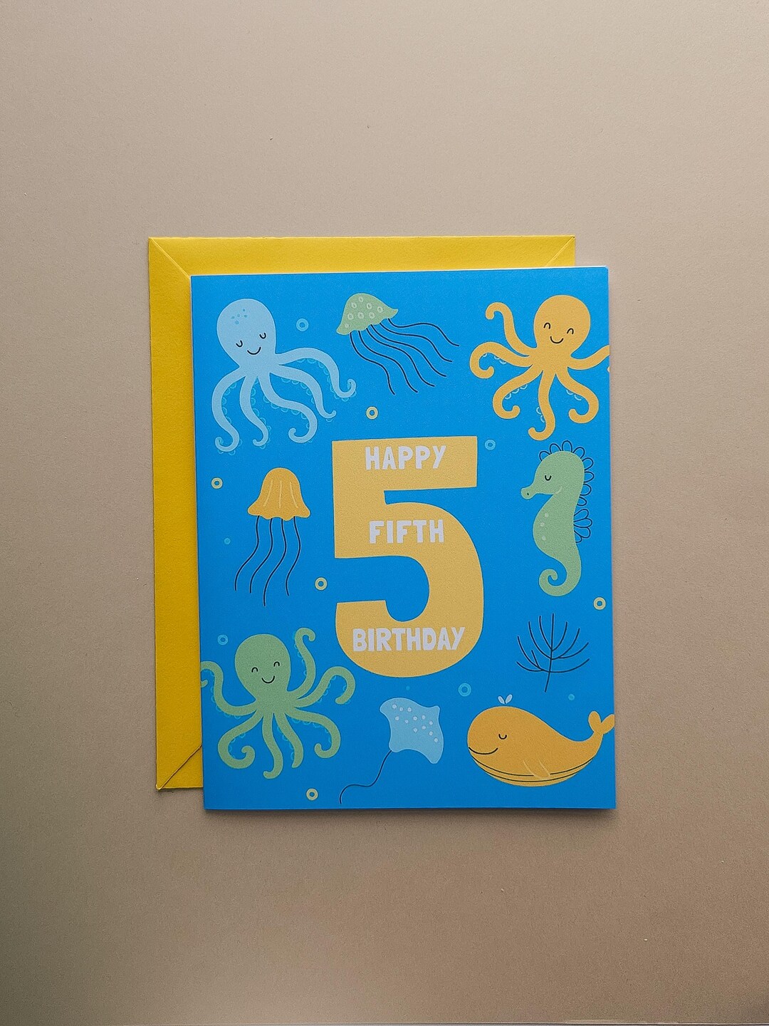Ocean Birthday Card – Custom Age, Sea Animal Theme - Etsy