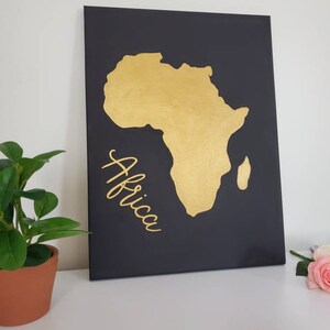 African Map Canvas Art Gold African Map Wall Decor African - Etsy