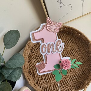 Personalized Age Number Birthday Topper, 3D Flower Cake Topper, 1st ...