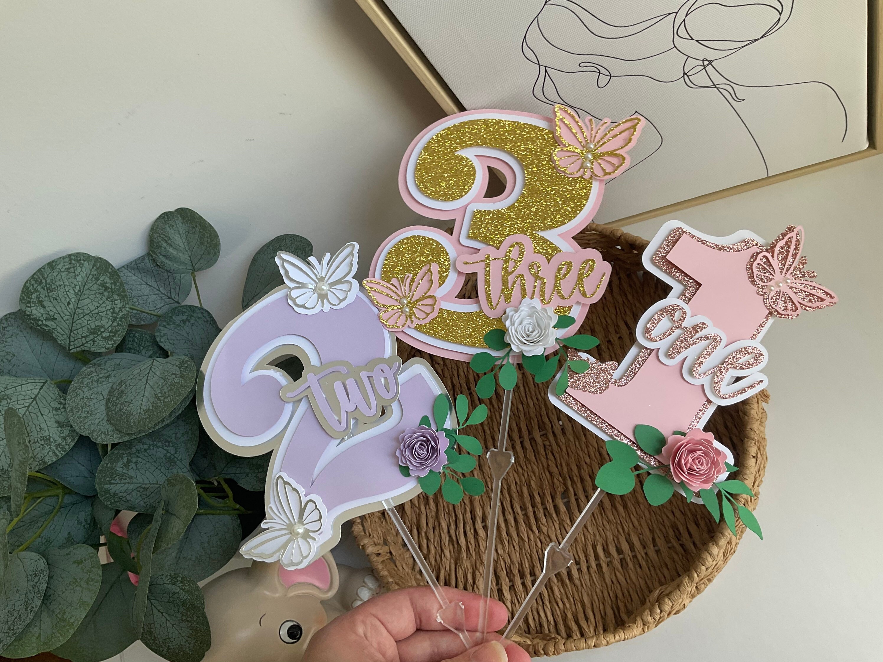 Personalized Age Number Birthday Topper 3D Flower Cake - Etsy