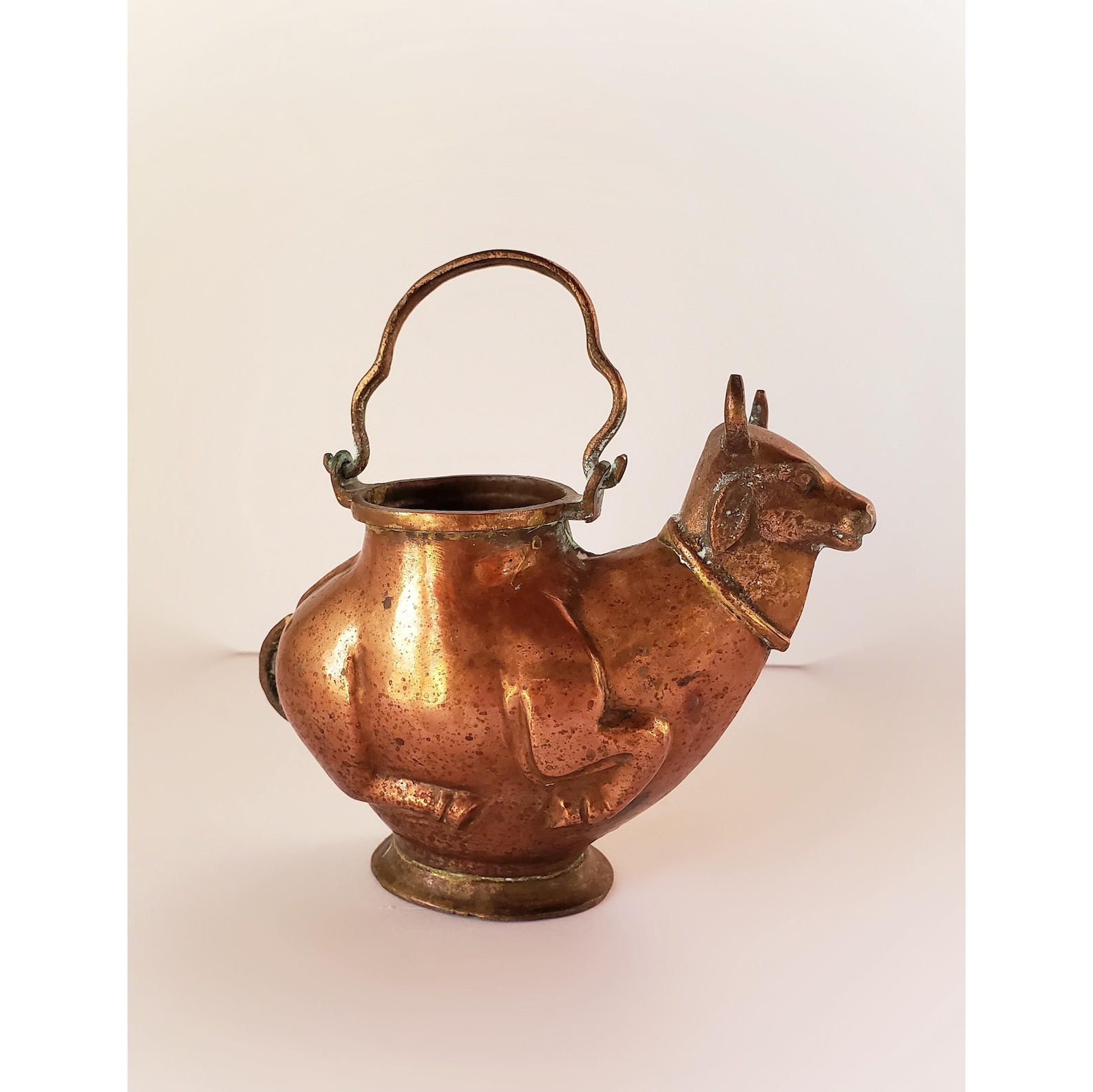Antique Copper Cow Water Vessel, Nandi Bull Water Pot - Etsy