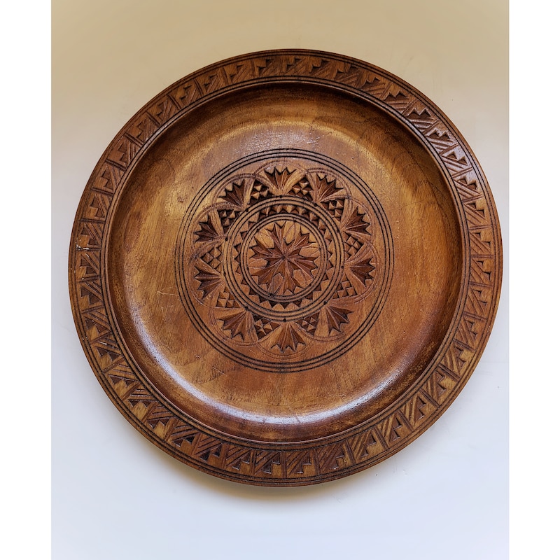Wood Carved Plate - Etsy