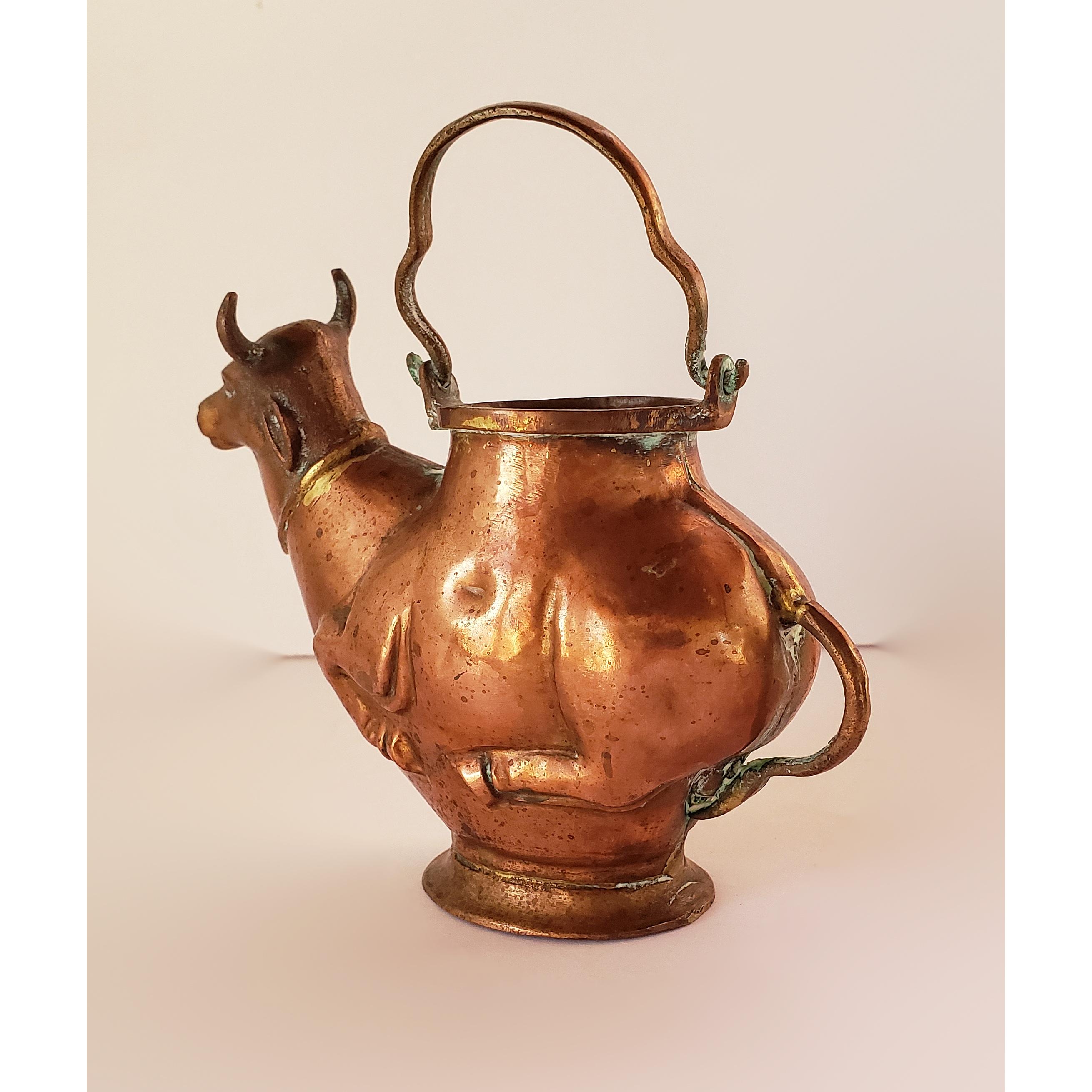 Antique Copper Cow Water Vessel, Nandi Bull Water Pot - Etsy