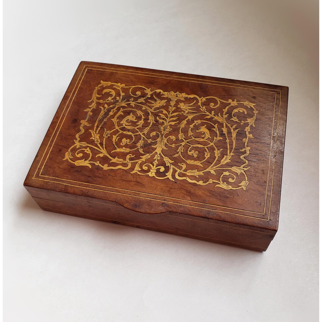 Vintage Wood Inlay Box, Handmade Sorrento Card Box, Made in Italy - Etsy