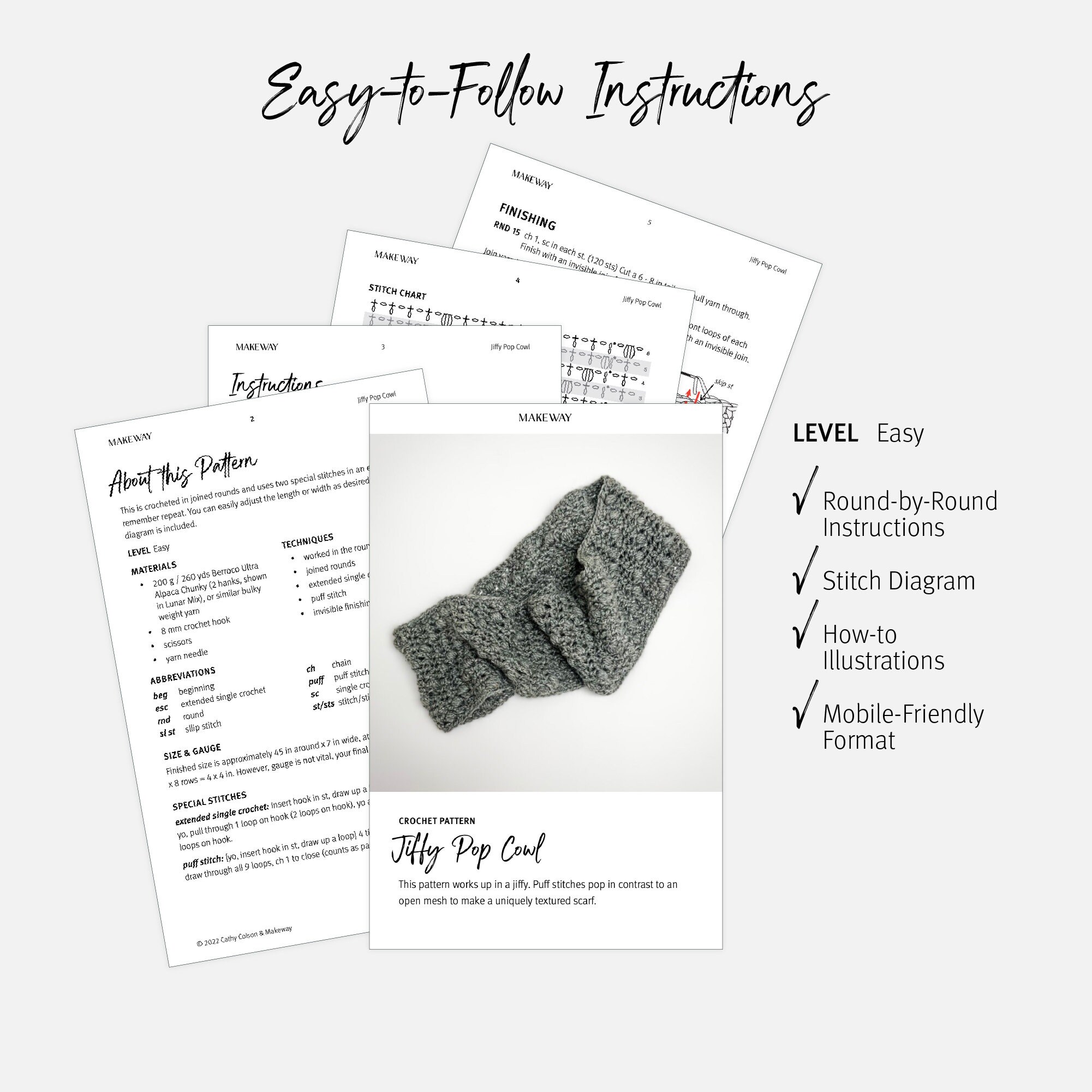 Crochet Pattern: Jiffy Pop Easy Crochet Cowl - Etsy