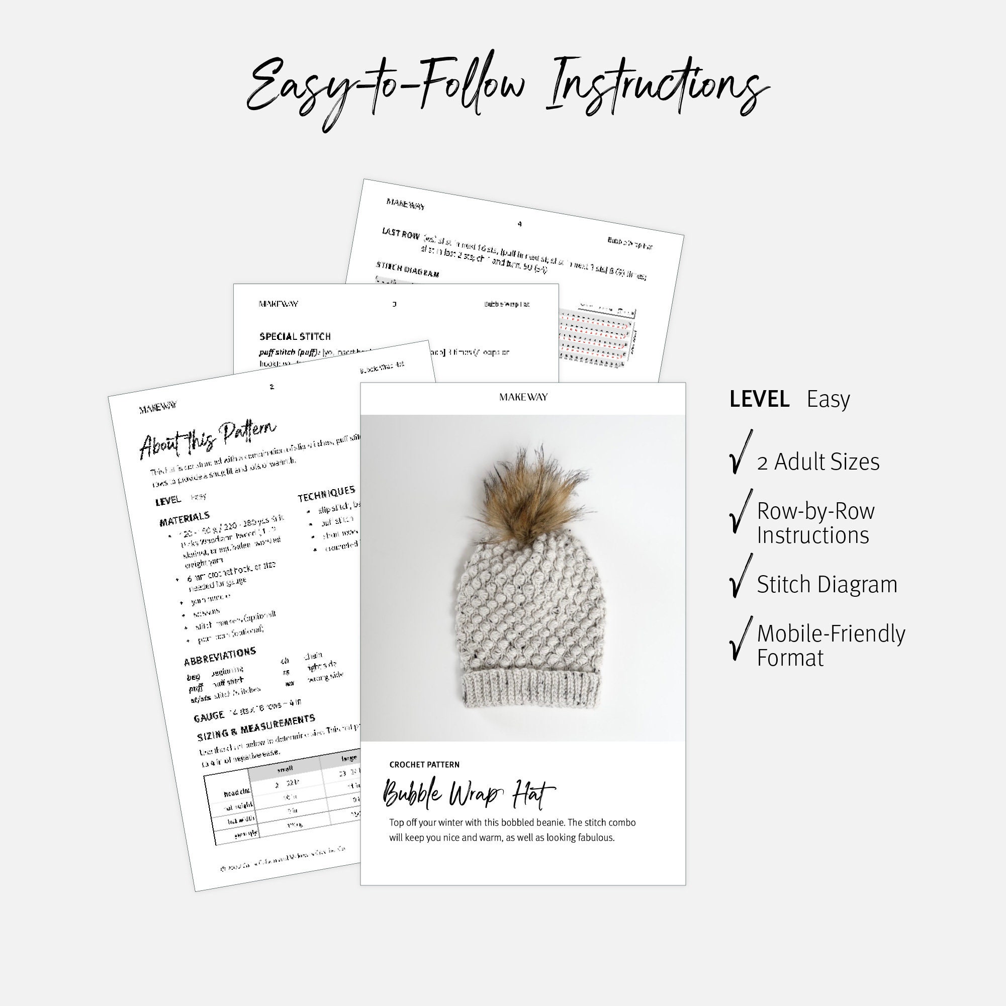 Crochet Pattern: Bubble Wrap Crochet Hat - Etsy