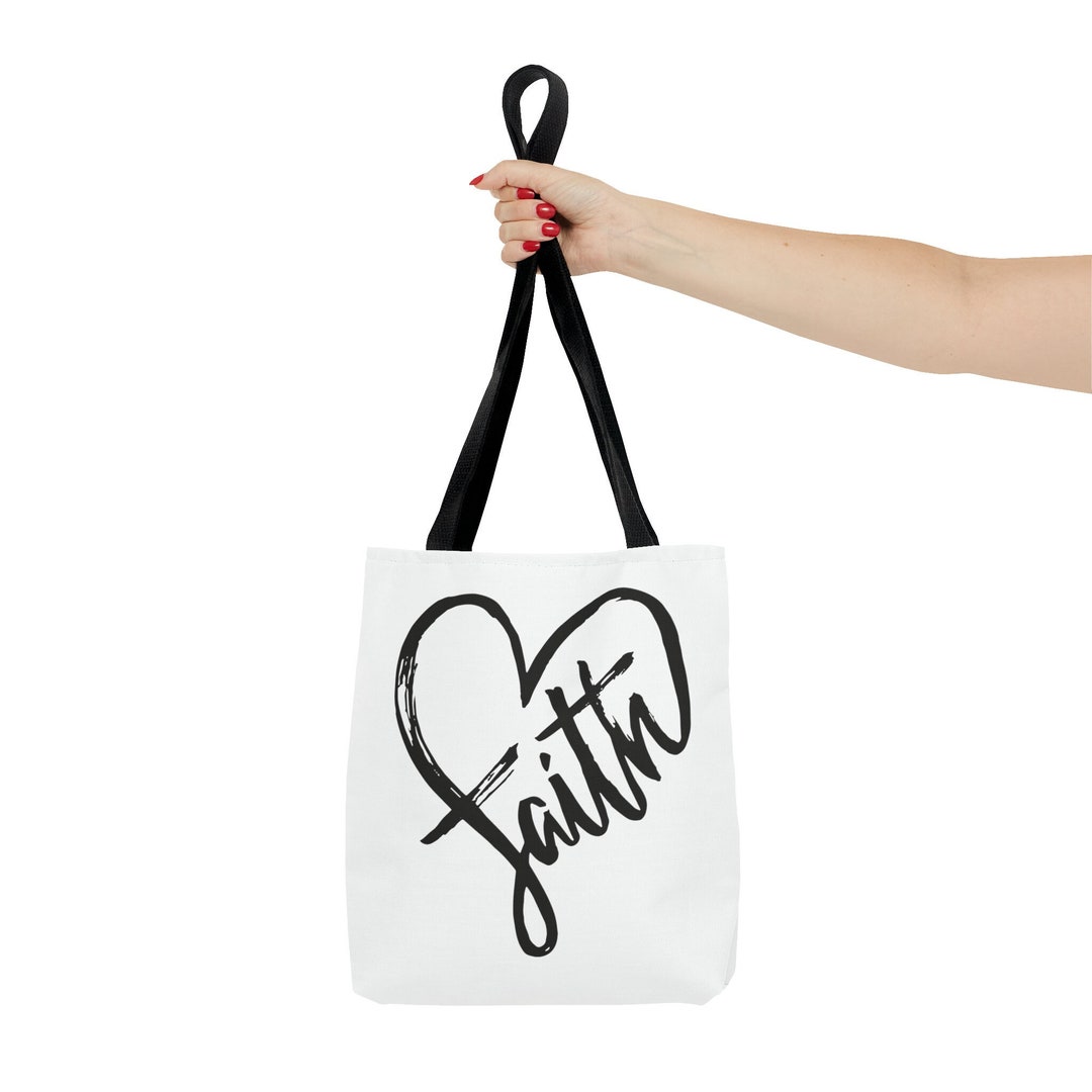Christian Tote Bag Christian Tote Heart Bag Faith Tote Cross Tote Religious Tote Spiritual Tote ...