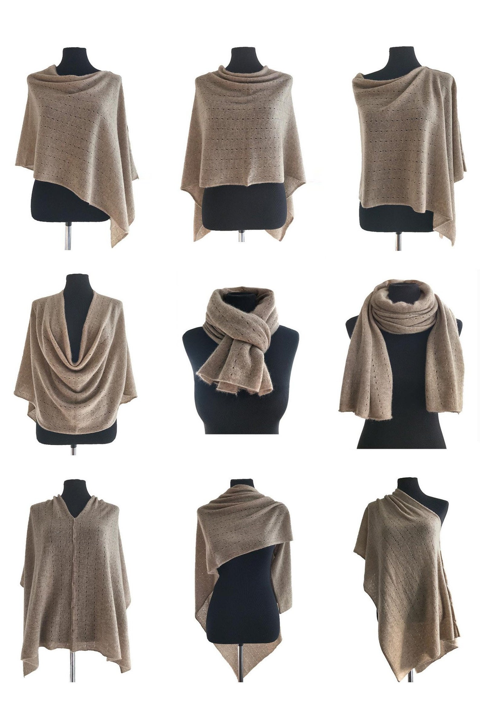 Cashmere Sweater Poncho, Pashmina Wedding Bridesmaid Shawl, Crochet ...