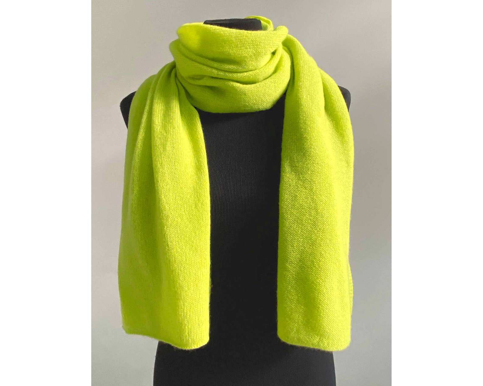 Neon Yellow Green Cashmere Scarf Beautifully Soft Warm Womens | Etsy